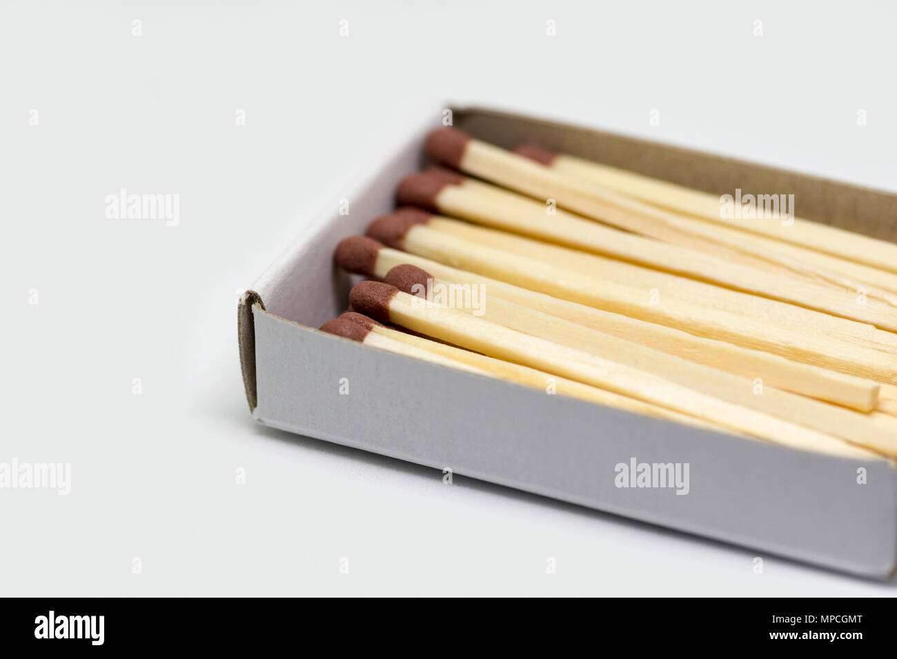 A close-up of wooden matches in a box Stock Photo - Alamy