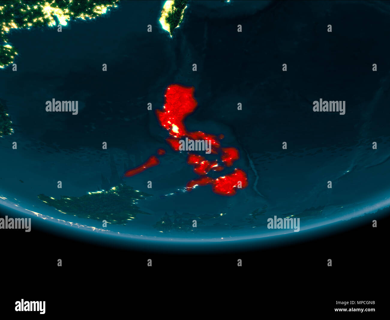 Highlighted satellite image of philippines hi-res stock photography and ...