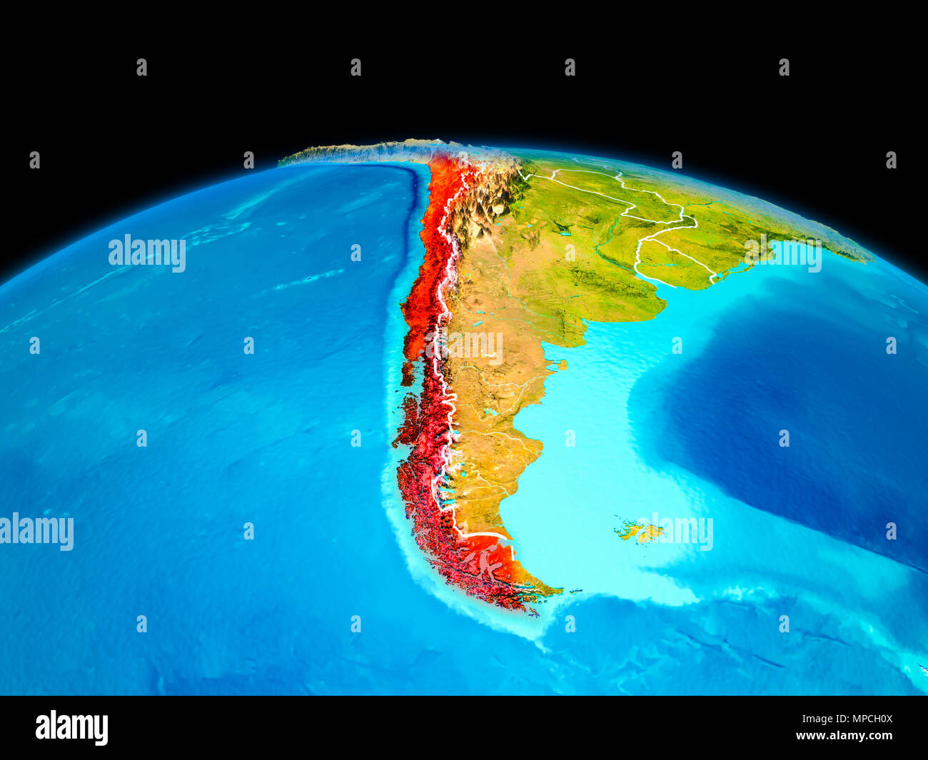 Satellite image of chile hi-res stock photography and images - Alamy