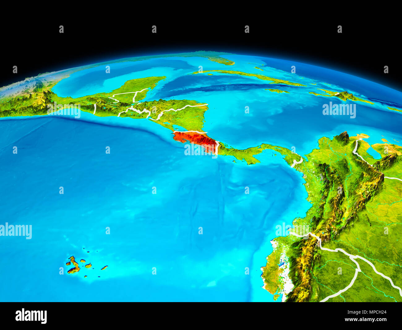 Satellite view costa rica country hi-res stock photography and images ...