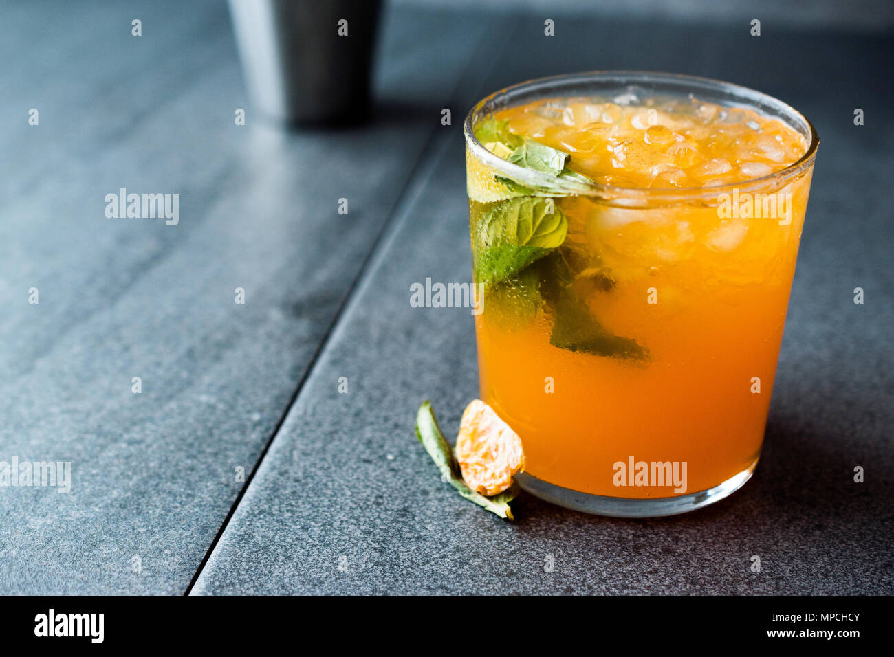 Mandarin Mojito Cocktail with Mint Leaves and Crushed Ice / Tangerine ...