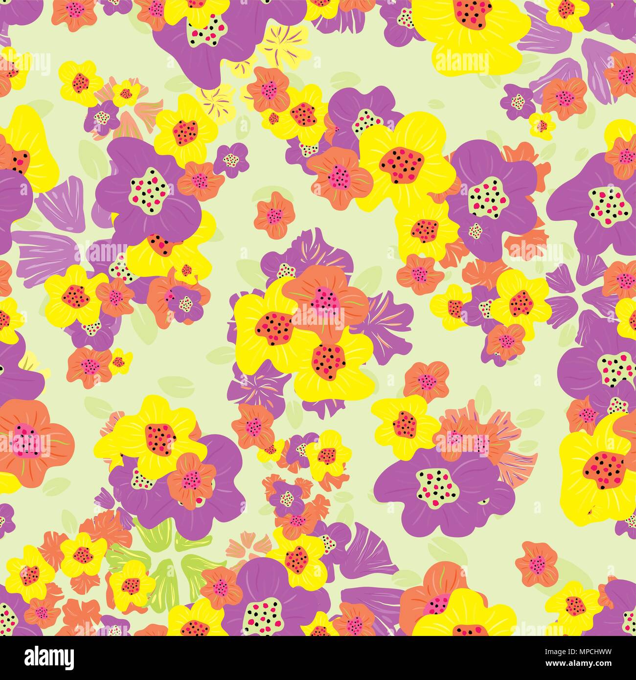Seamless repeating floral pattern Stock Vector Image & Art - Alamy