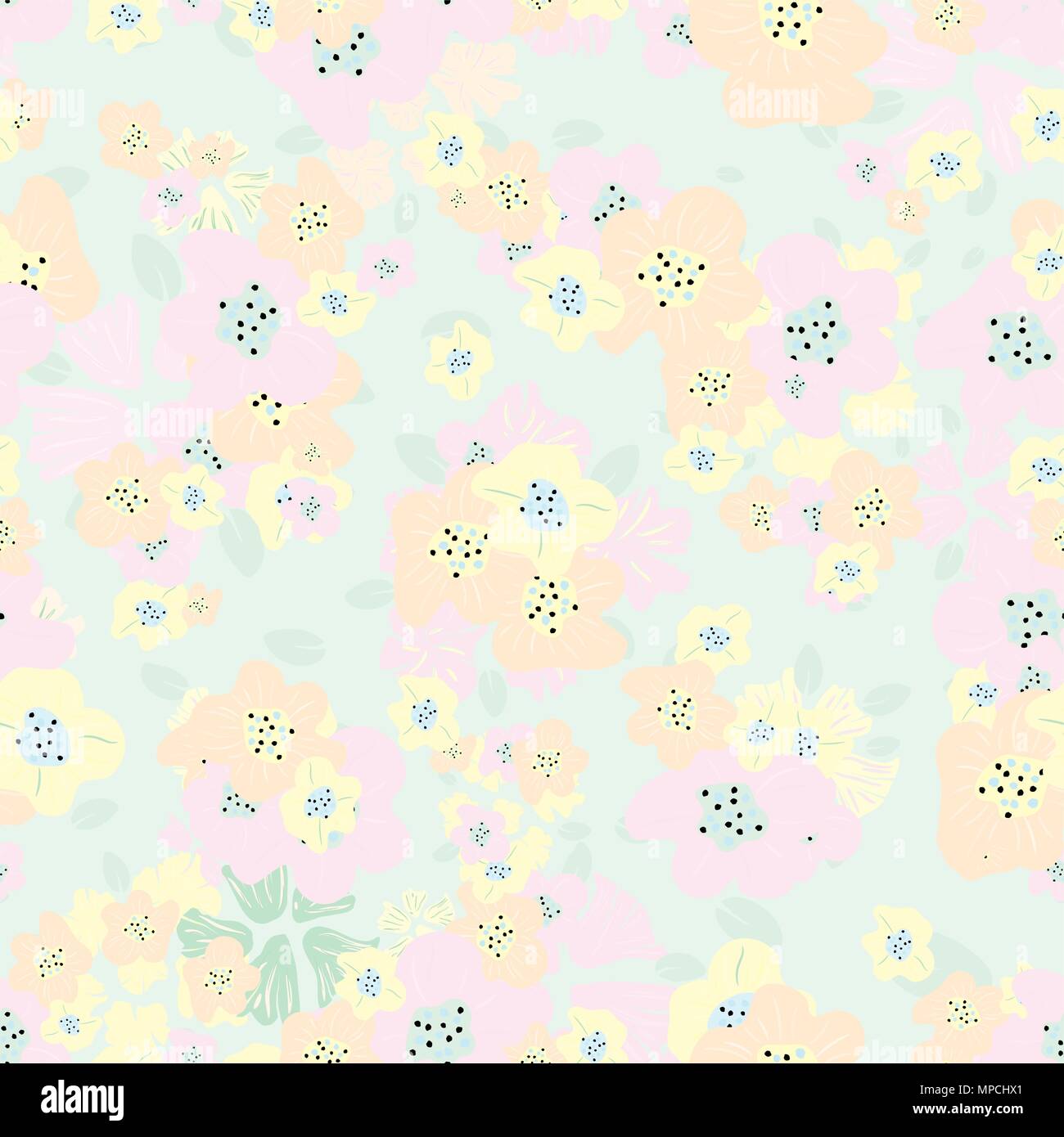 Seamless repeating floral pattern Stock Vector Image & Art - Alamy