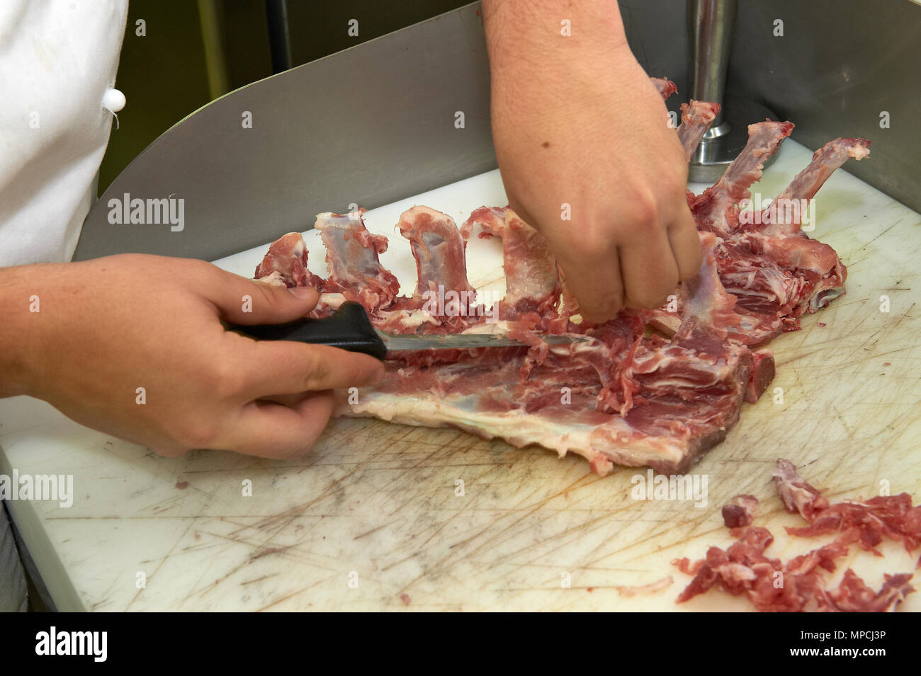 cleaning and preparation of the meat Stock Photo - Alamy