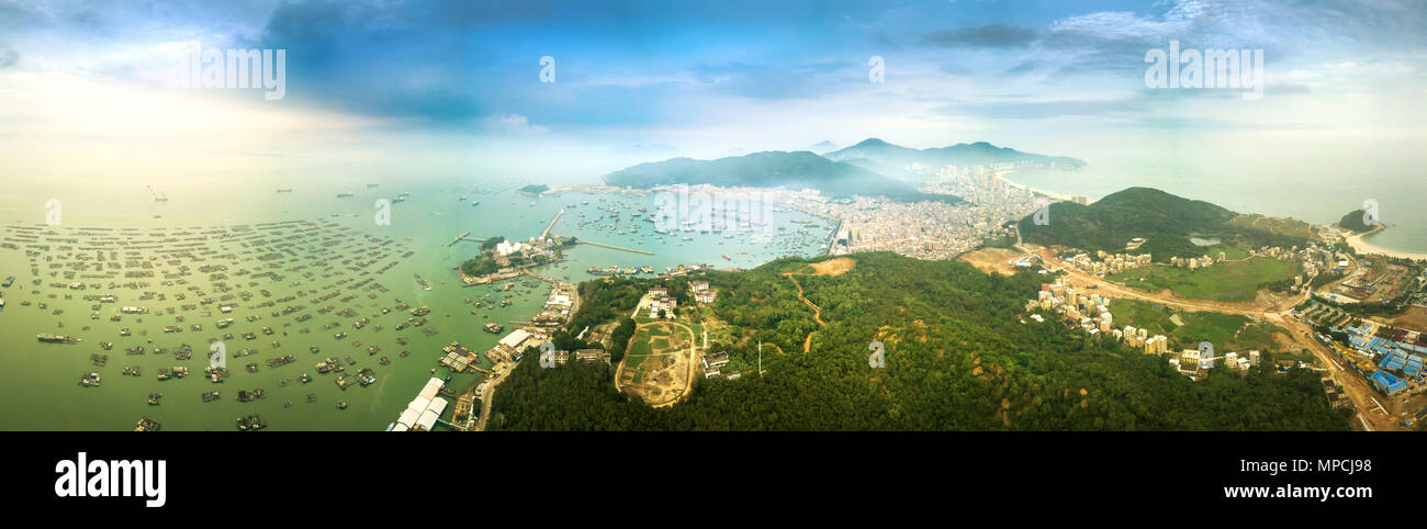 Aerial photographs of Zhapo Wharf scenery in Yangjiang City, Guangdong ...