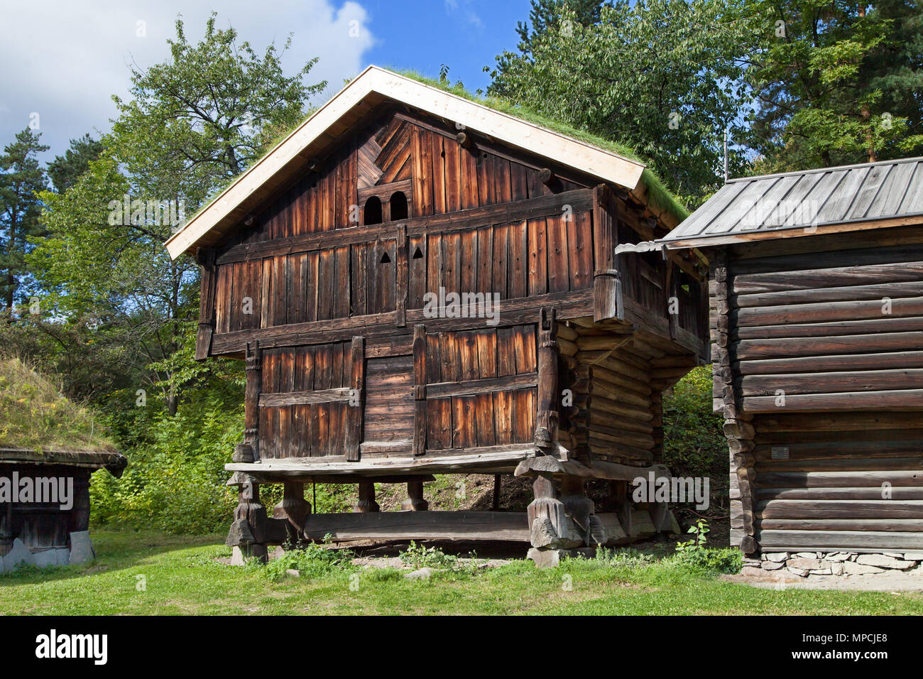 Ancient Stabbur from Numedal in Bygdoy, Oslo, Norway Stock Photo - Alamy