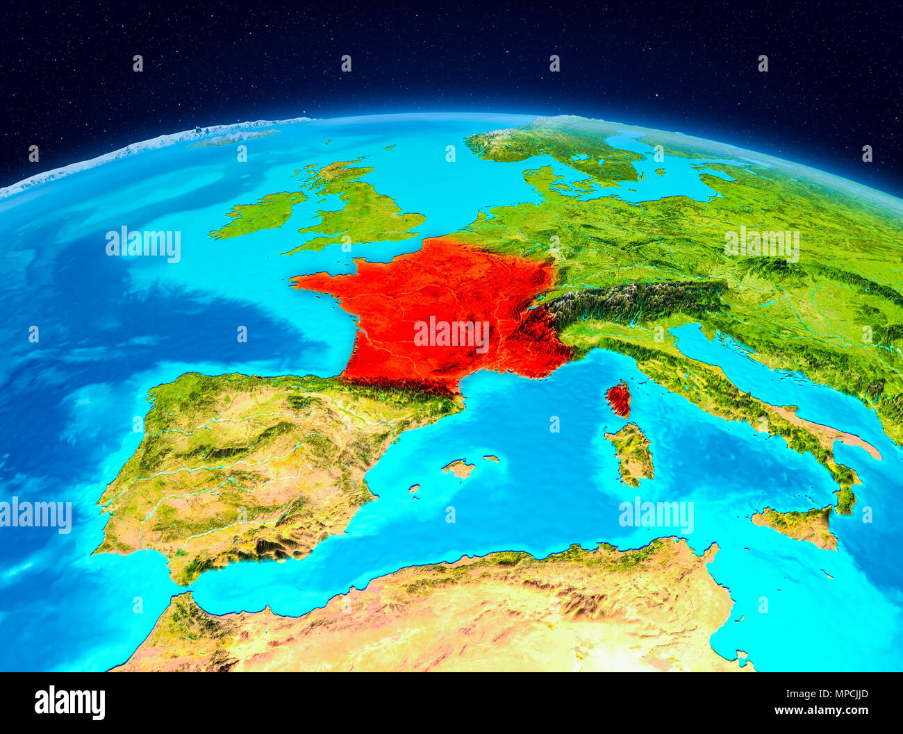 France satellite image hi-res stock photography and images - Alamy