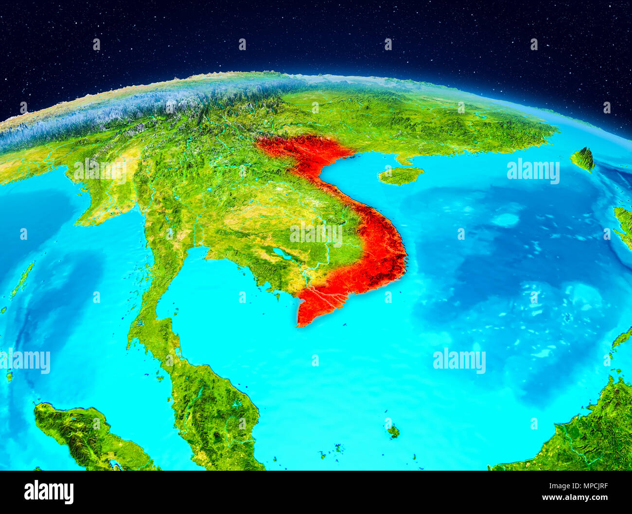 Vietnam satellite image hi-res stock photography and images - Alamy