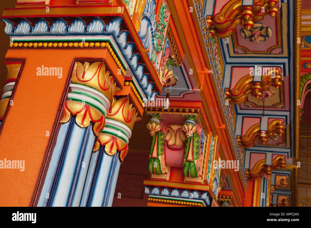 India, Uttar Pradesh, Ayodhya, Detail of the Dashrath Mahal Hindi ...