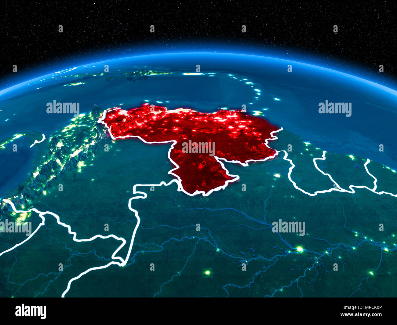 Night map of venezuela hi-res stock photography and images - Alamy
