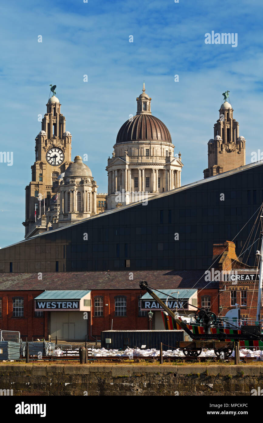 The Liver Buildings and Port of Liverpool building in the beautiful ...