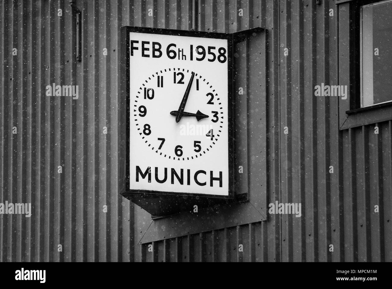 Munich clock old trafford Black and White Stock Photos & Images - Alamy