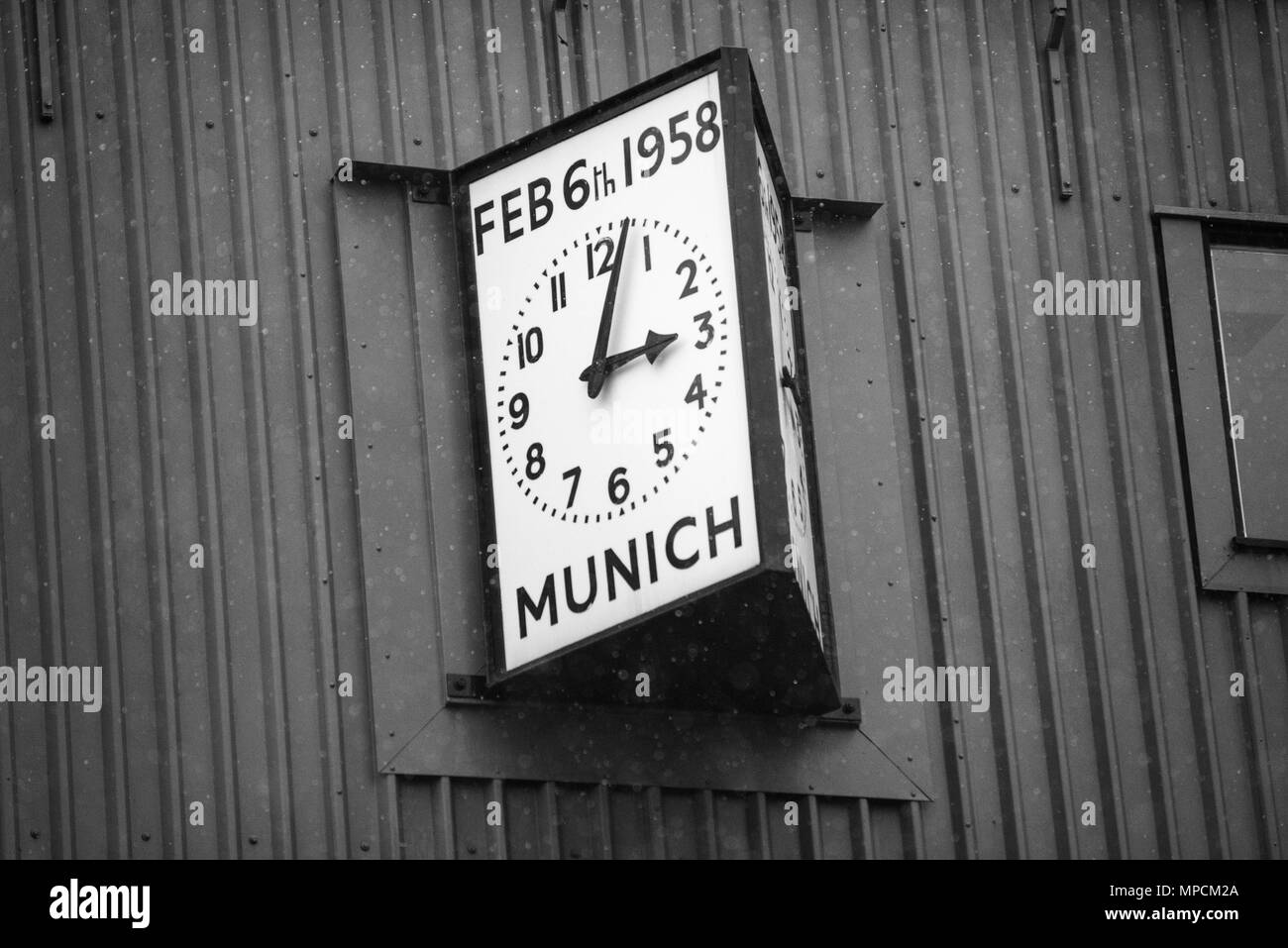 Munich clock old trafford Black and White Stock Photos & Images - Alamy