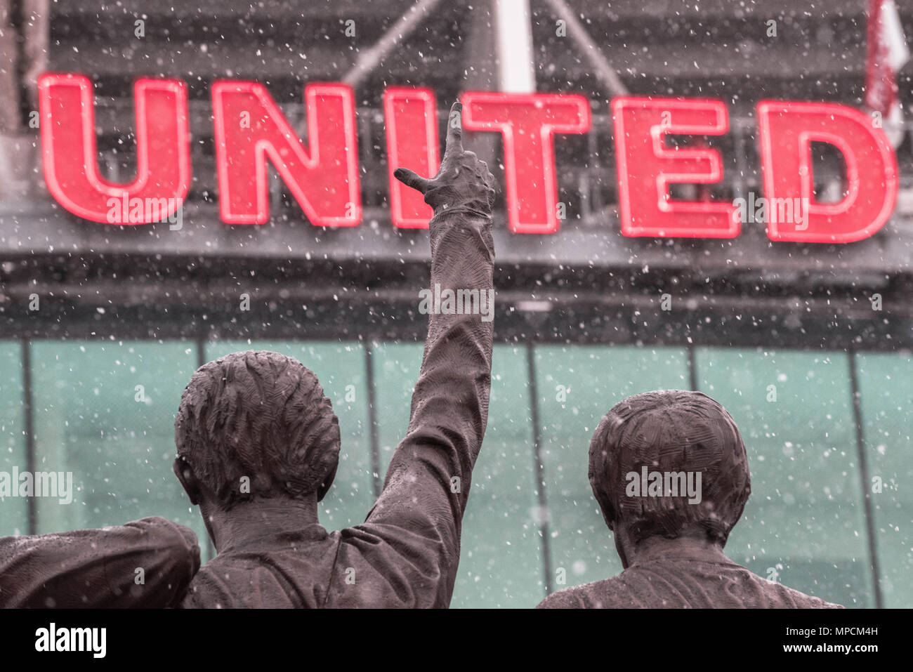 Manchester United Trinity. Old Trafford Stock Photo - Alamy