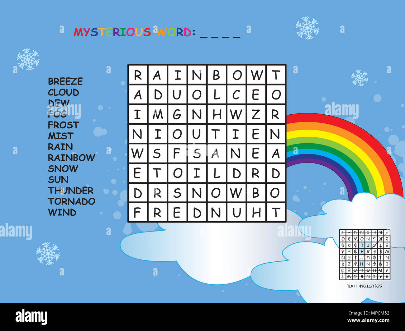 game for children: crossword of weather Stock Photo - Alamy