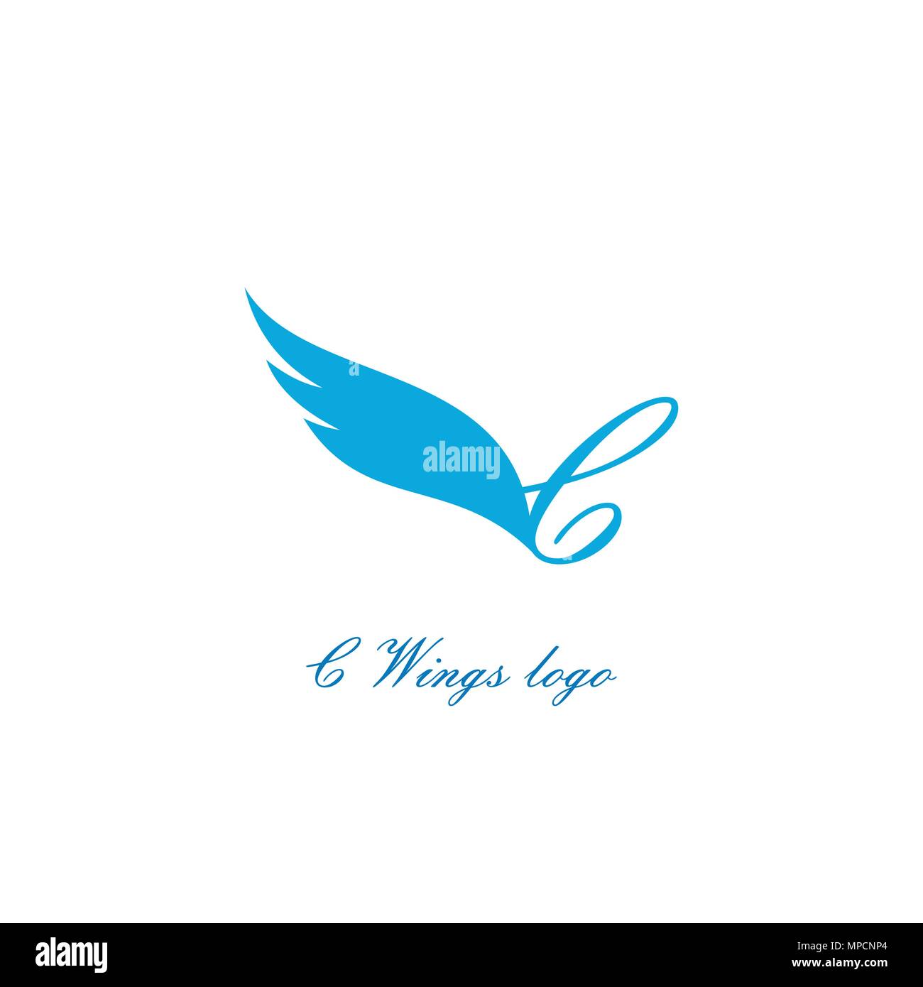 C letter logo with wings Stock Vector Image & Art - Alamy