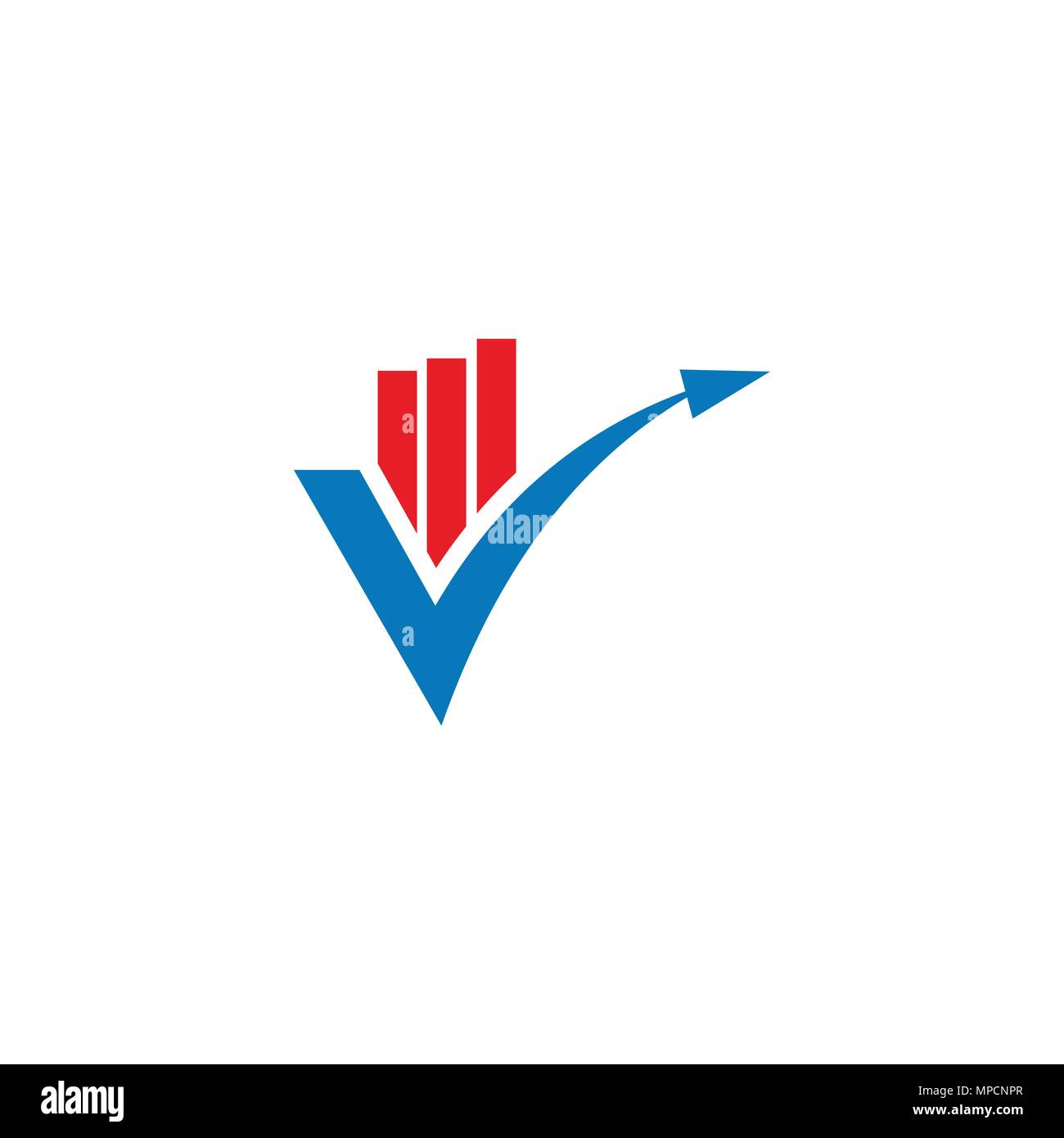 Check mark arrow logo design, with diagram chart Stock Vector Image ...