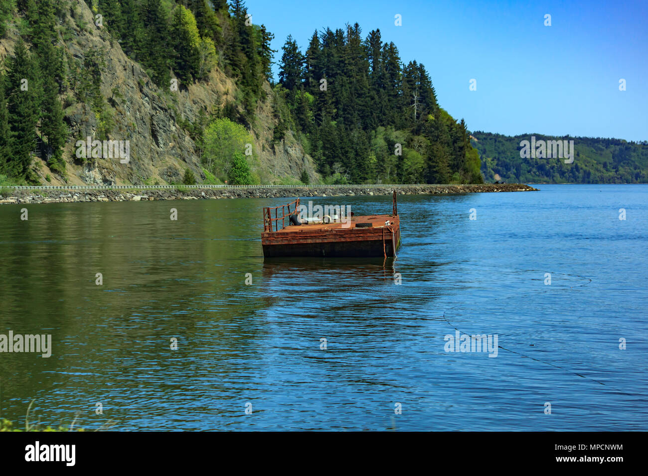 small wooden floating platform Stock Photo - Alamy