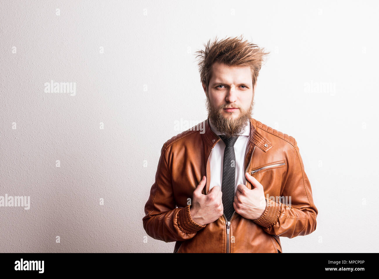 Young man messy shirt tie hi-res stock photography and images - Alamy