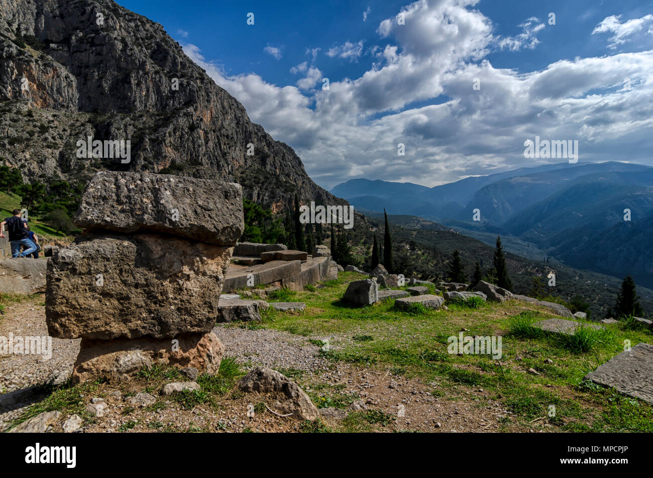 Delphi Town, Phocis - Greece. Panoramic view of the famous ...