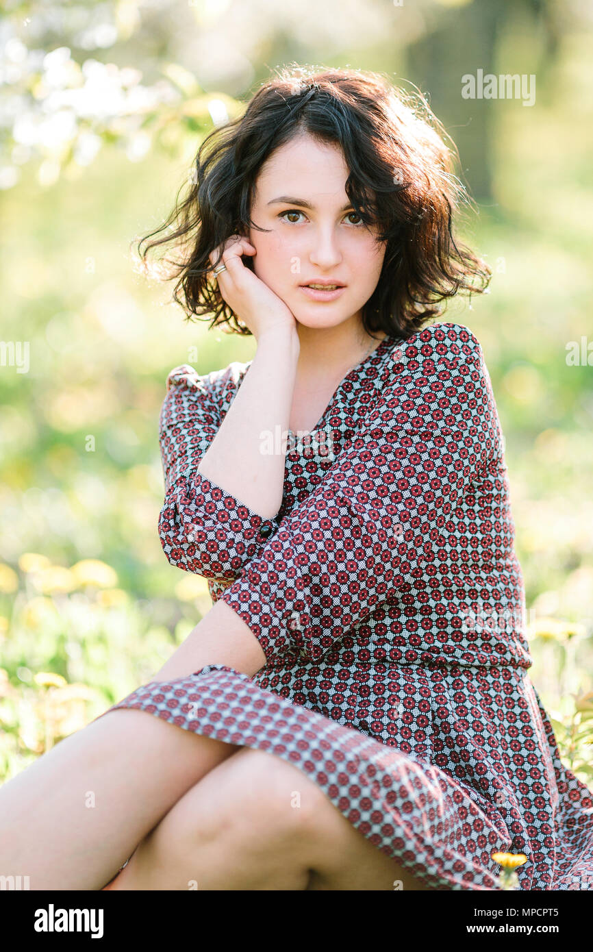 fashion, carry, perfection concept. there is a portrait of gorgeous ...