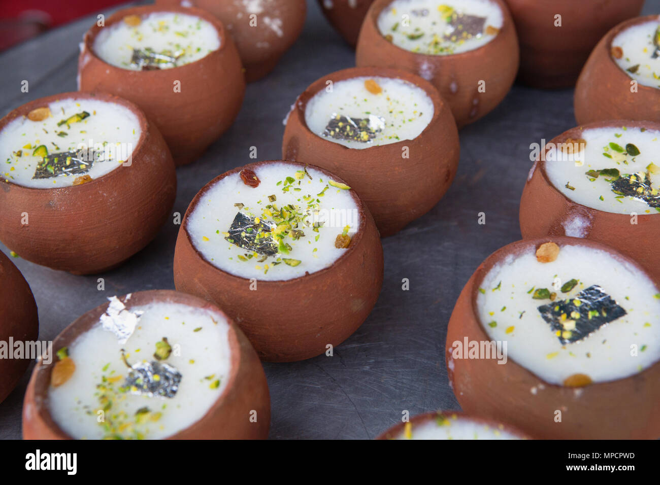India, New Delhi, Pots of lassi Stock Photo - Alamy