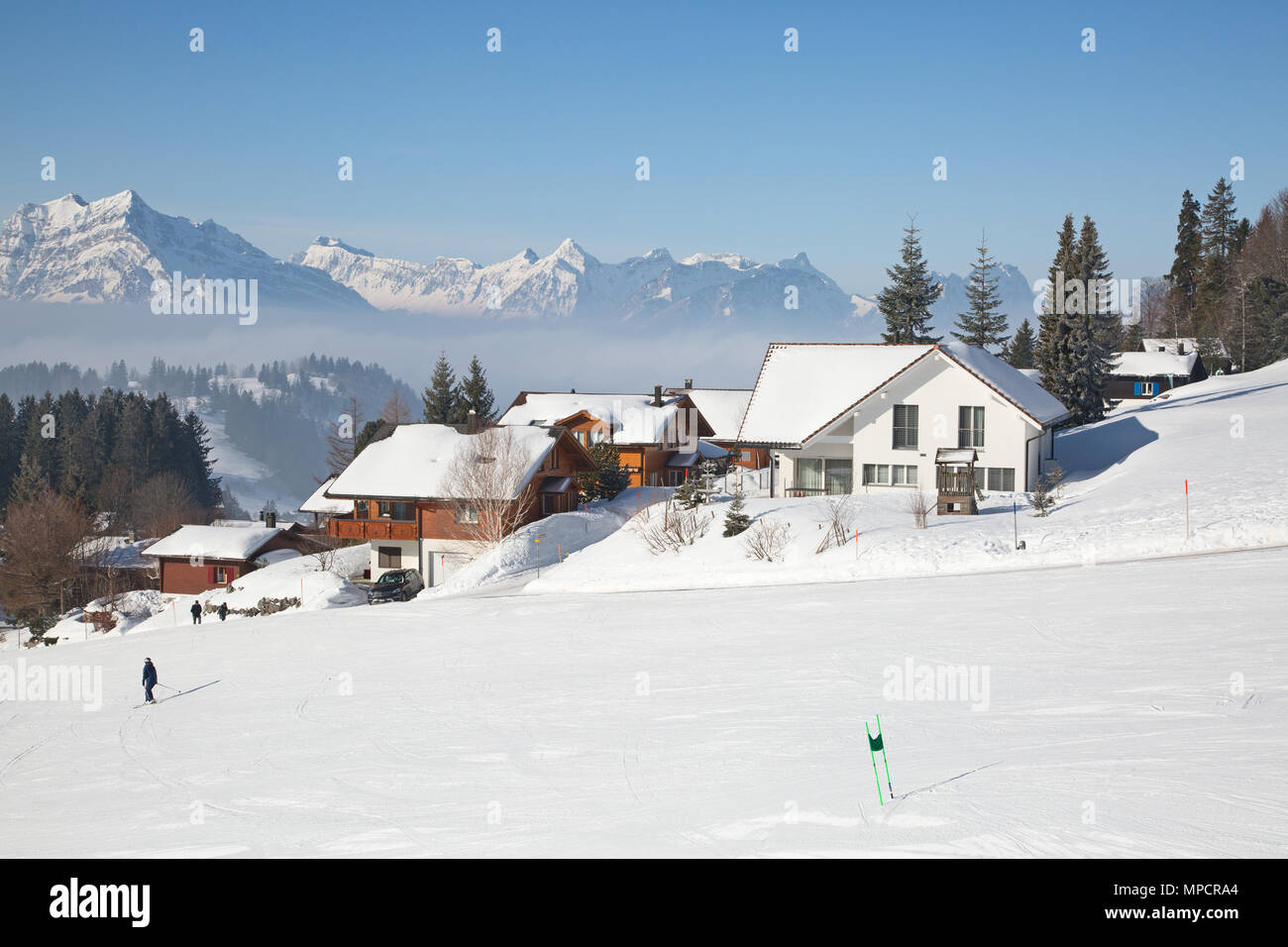 Winter in the swiss alps, Switzerland Stock Photo - Alamy