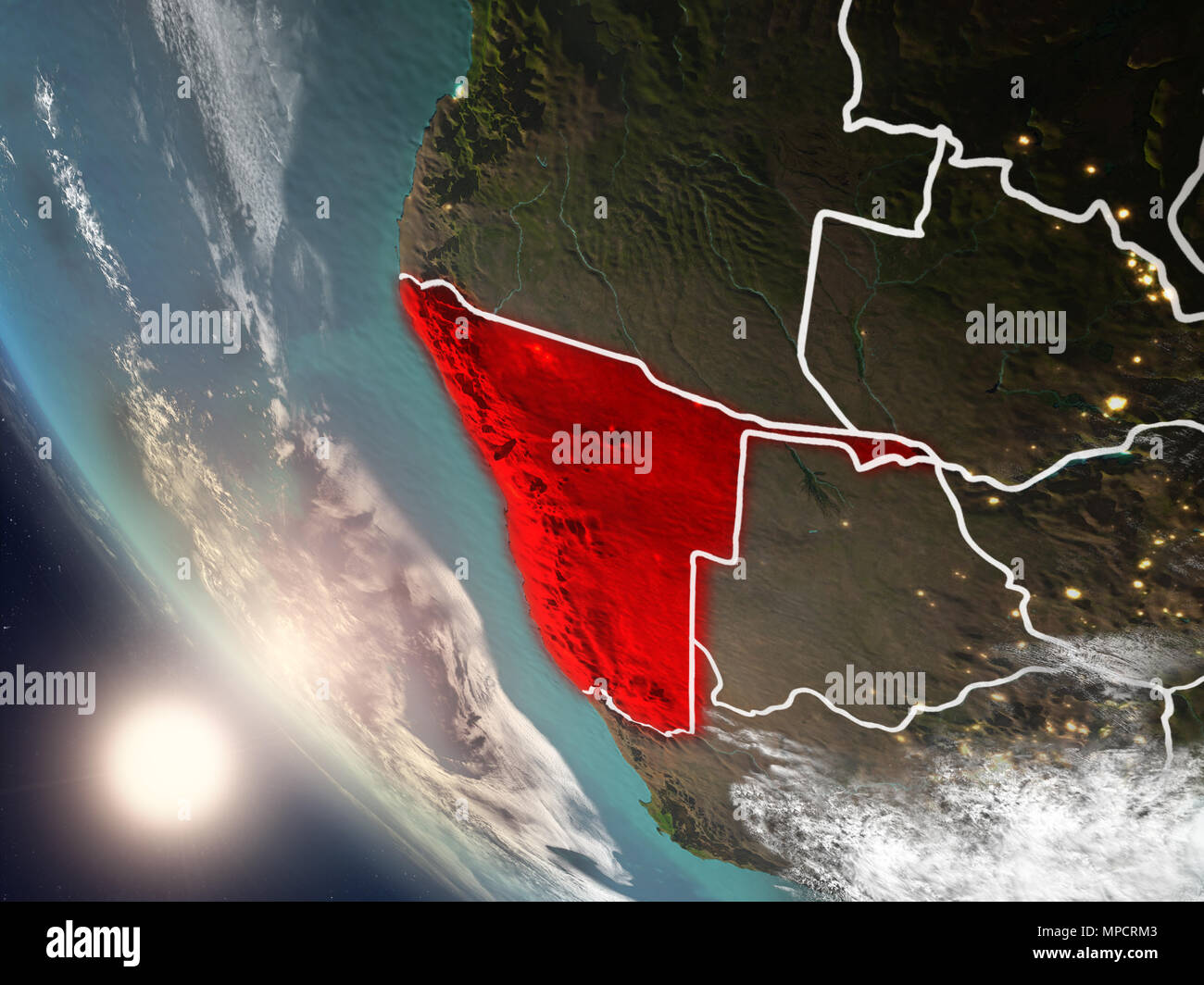 Namibia map borders cities hi-res stock photography and images - Alamy