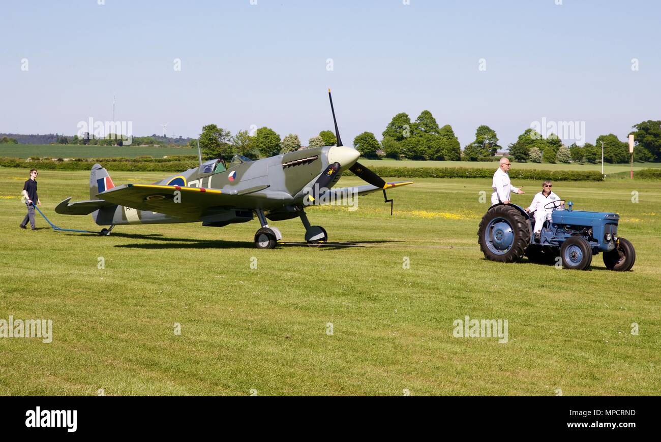 Supermarine Spitfire AR501 being towed by a 1963 Fordson Super Delta ...