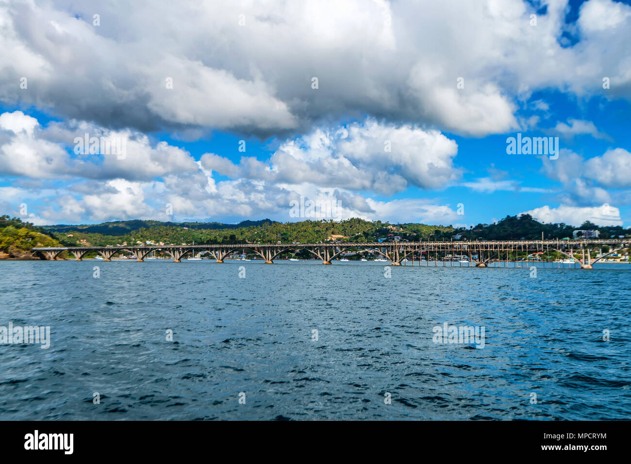 View of Samana bay and bridge, Dominican Republic Stock Photo - Alamy