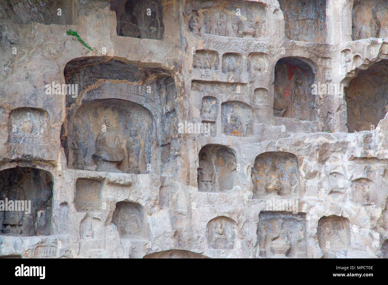 Famous Longmen Grottoes (statues of Buddha and Bodhisattvas carved in ...