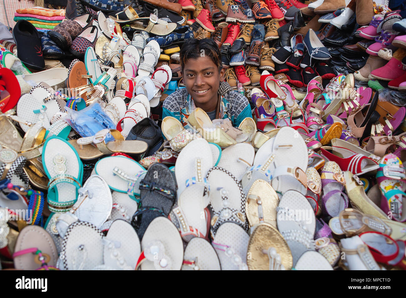 Footwear Market India Indian Stock Photos & Footwear Market India ...