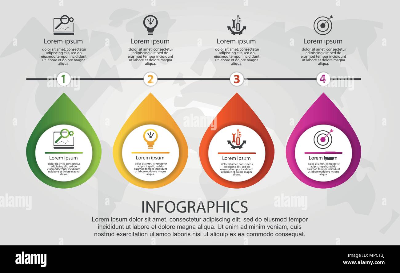 Modern vector illustration 3d. Timeline infographics template with four ...