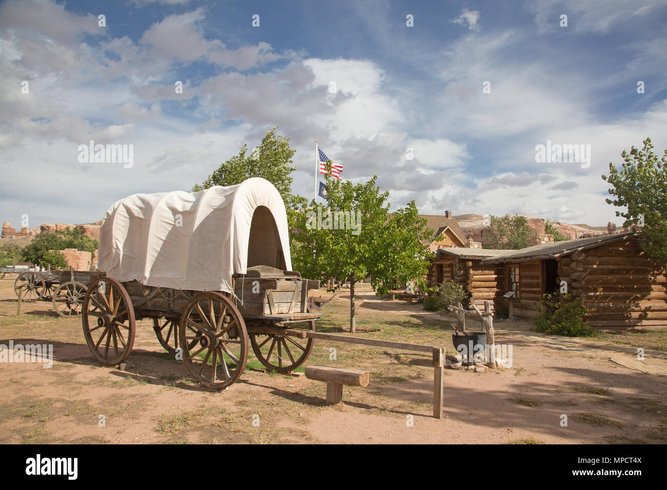 Historial outpost of the Wild West Pioneers on the border between ...