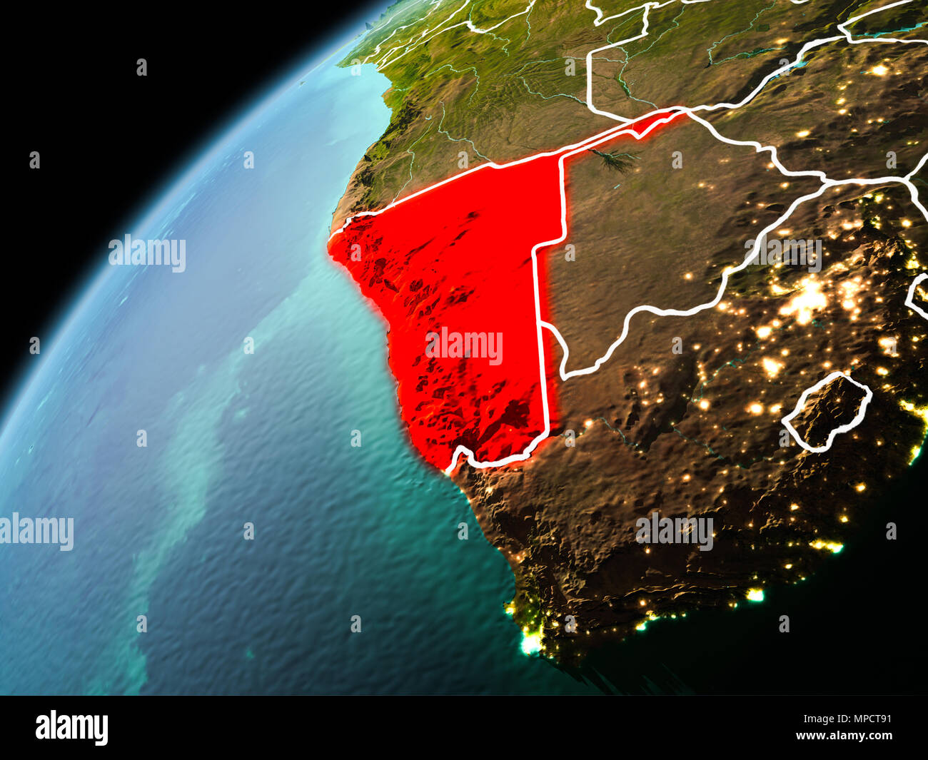 Namibia map borders cities hi-res stock photography and images - Alamy
