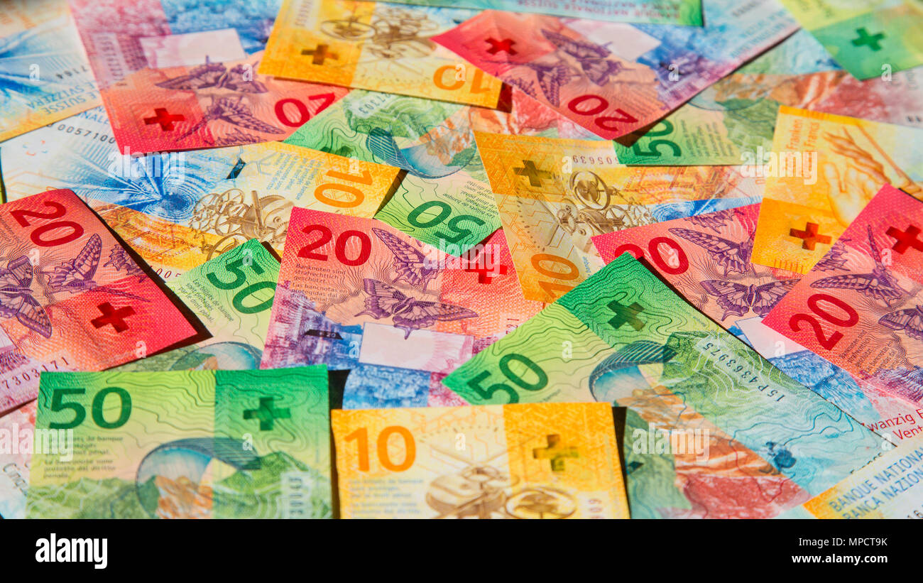 Collection of the new swiss banknotes (issued in 2017 Stock Photo - Alamy