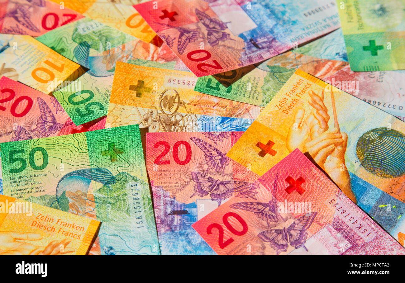 Collection of the new swiss banknotes (issued in 2017 Stock Photo - Alamy