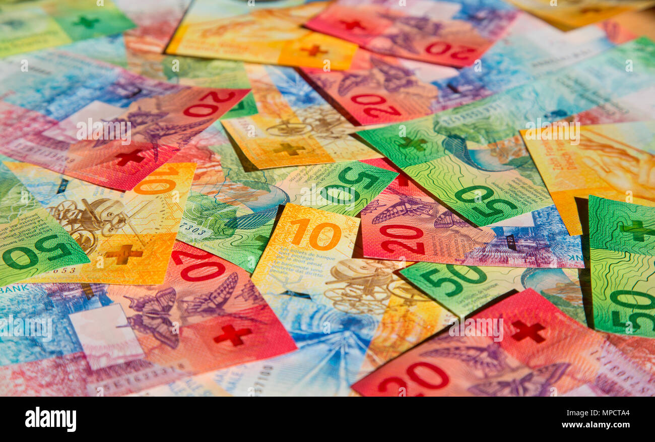 Collection of the new swiss banknotes (issued in 2017 Stock Photo - Alamy