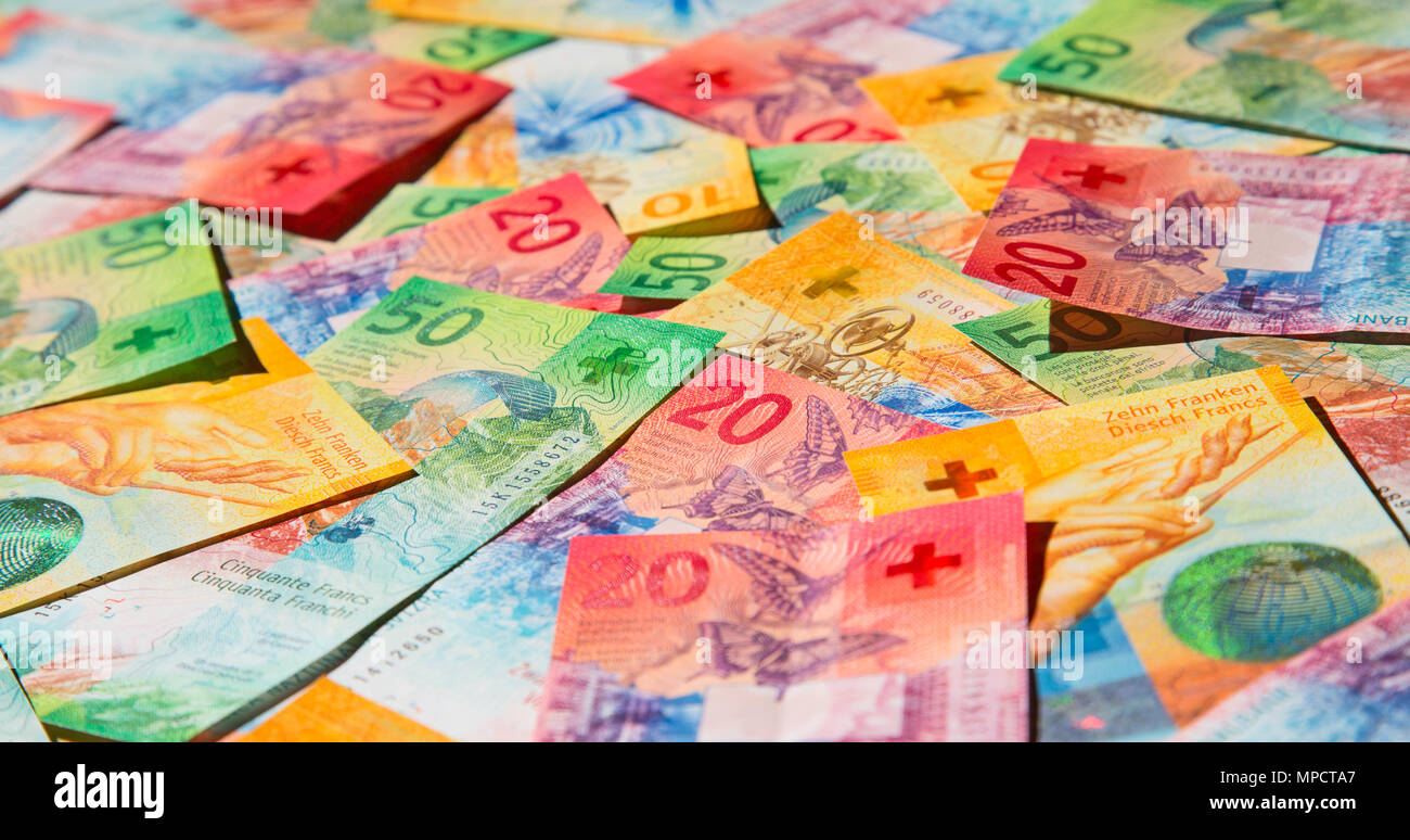 Collection of the new swiss banknotes (issued in 2017 Stock Photo - Alamy
