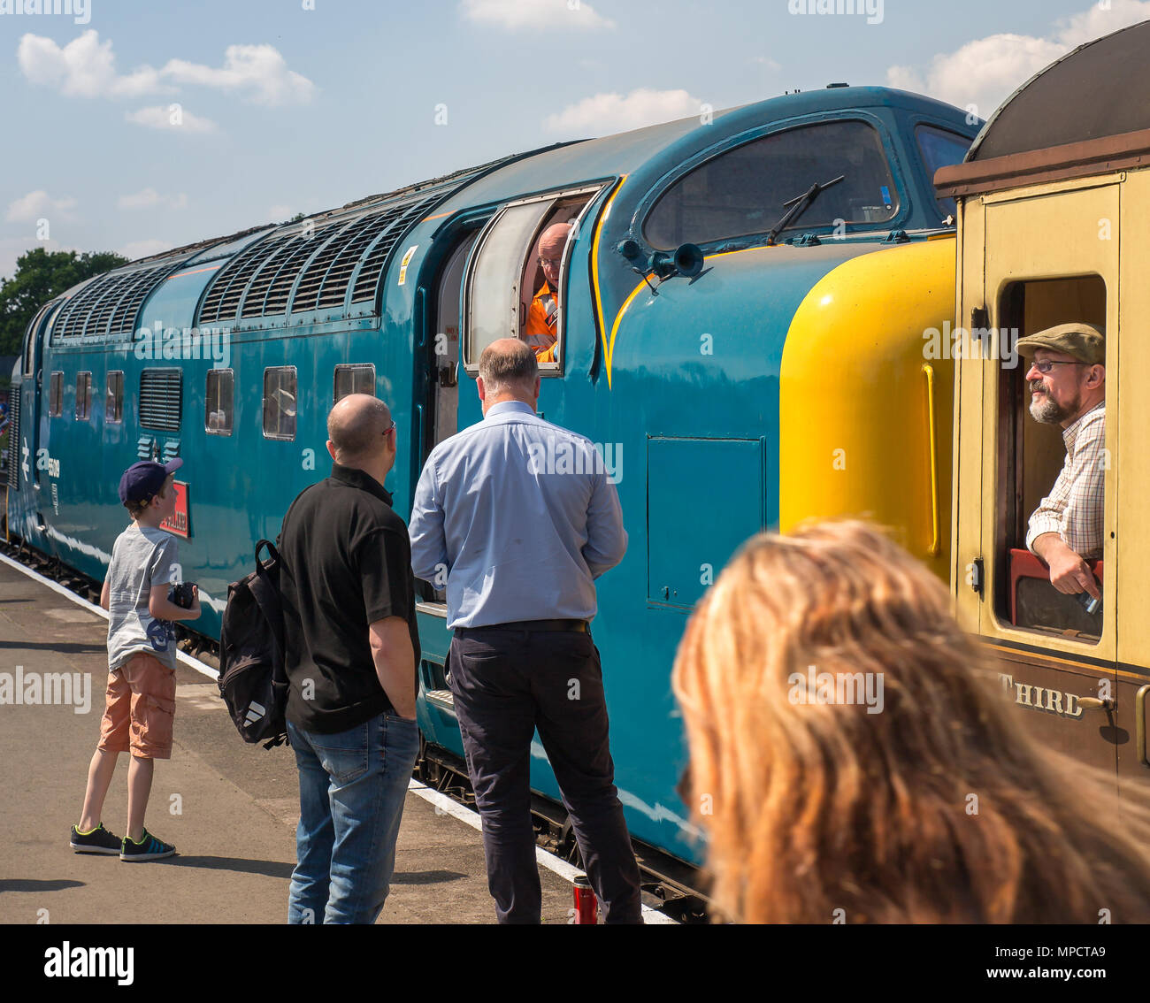Diesel Gala at Severn Valley, Kidderminster. Rail enthusiasts admire ...