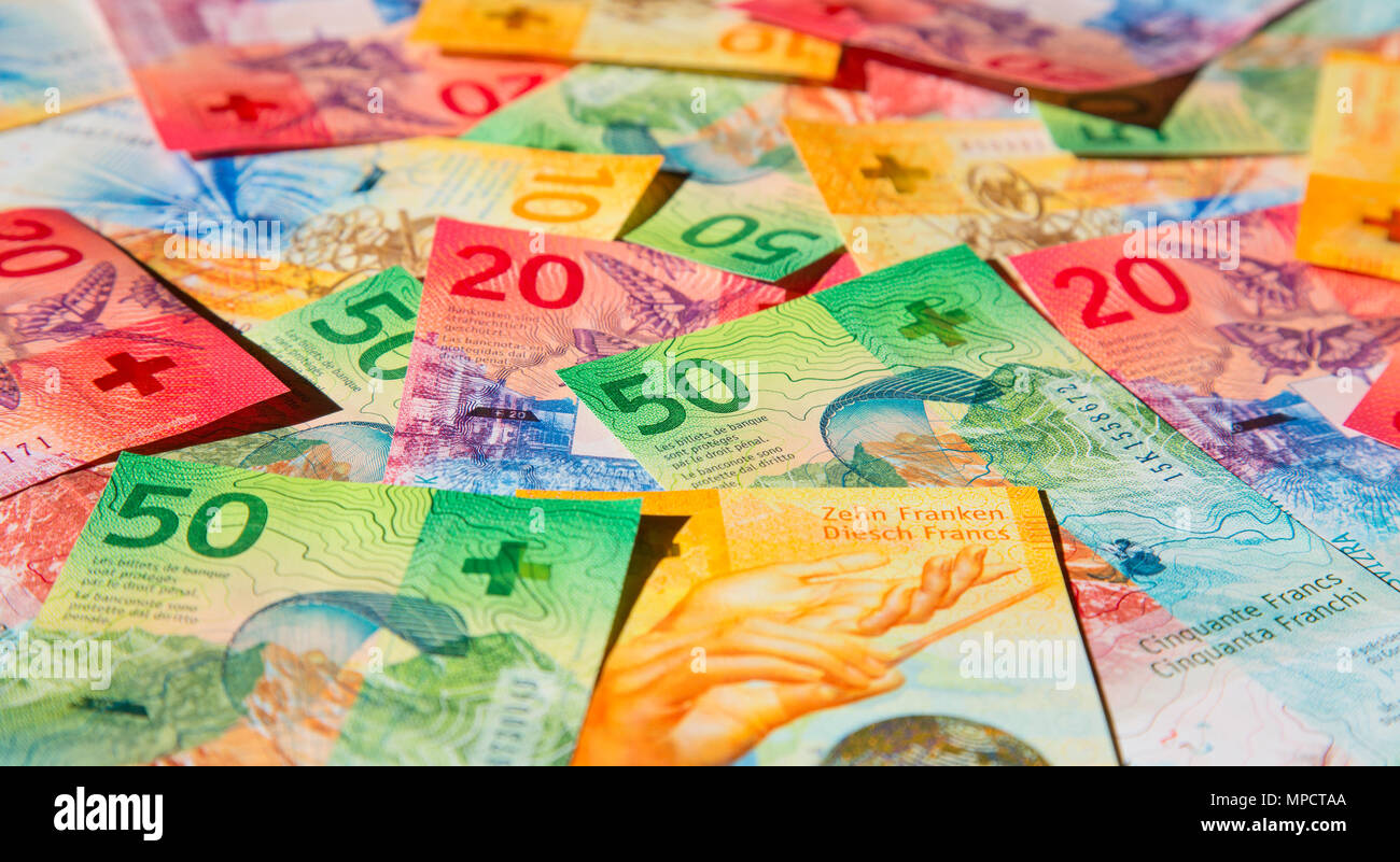 Collection of the new swiss banknotes (issued in 2017 Stock Photo - Alamy