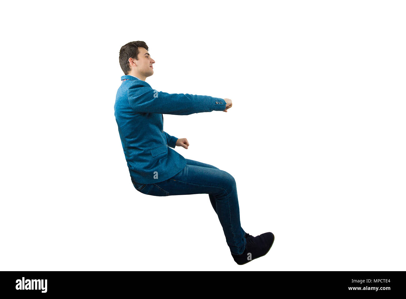 Man seated profile Cut Out Stock Images & Pictures - Alamy