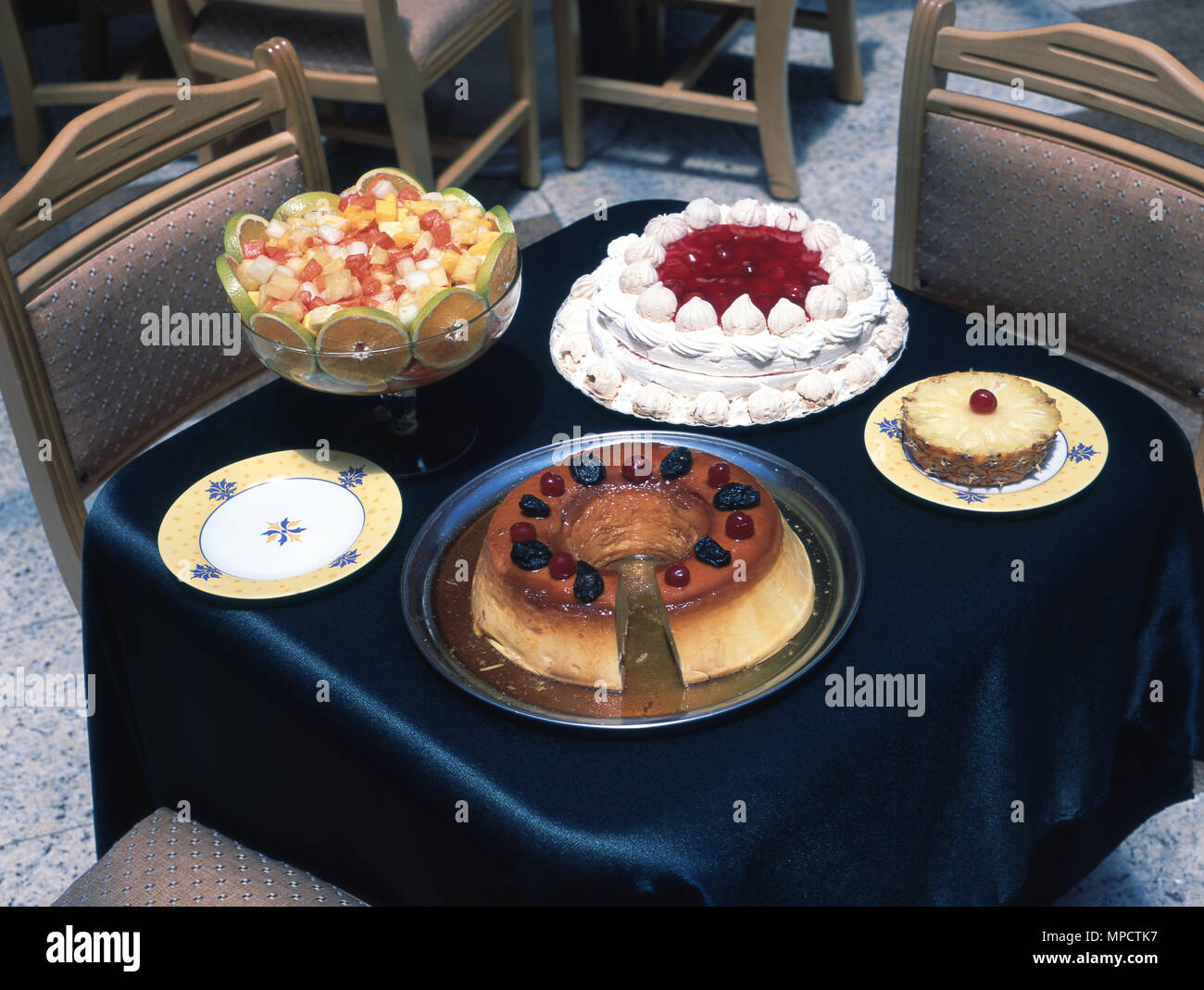 Plate, Dessert, Tender, Fruit Salad, Pudding, Pie Stock Photo - Alamy