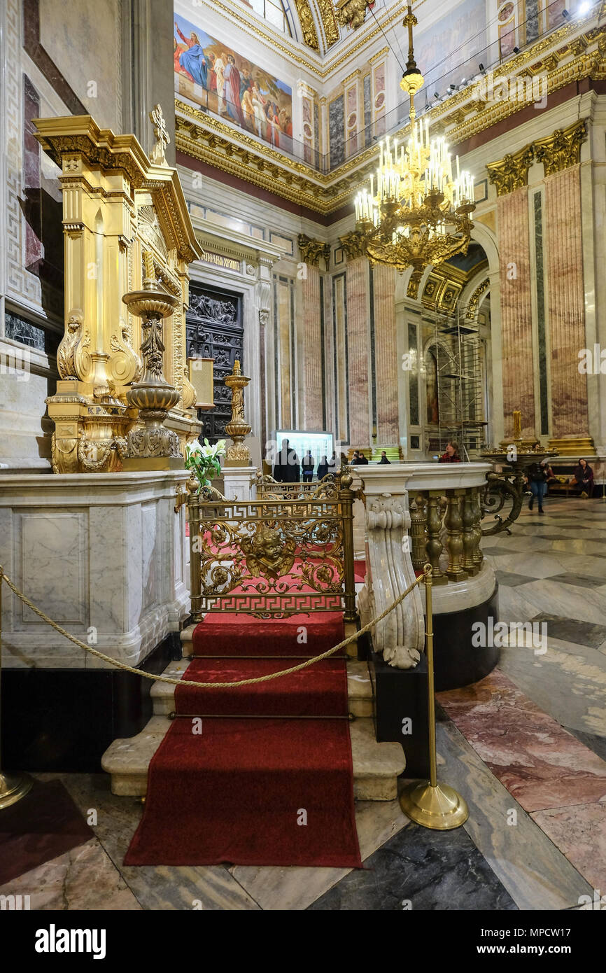 St. Petersburg, Russia - Oct 15, 2016. Interior of Saint Isaac ...