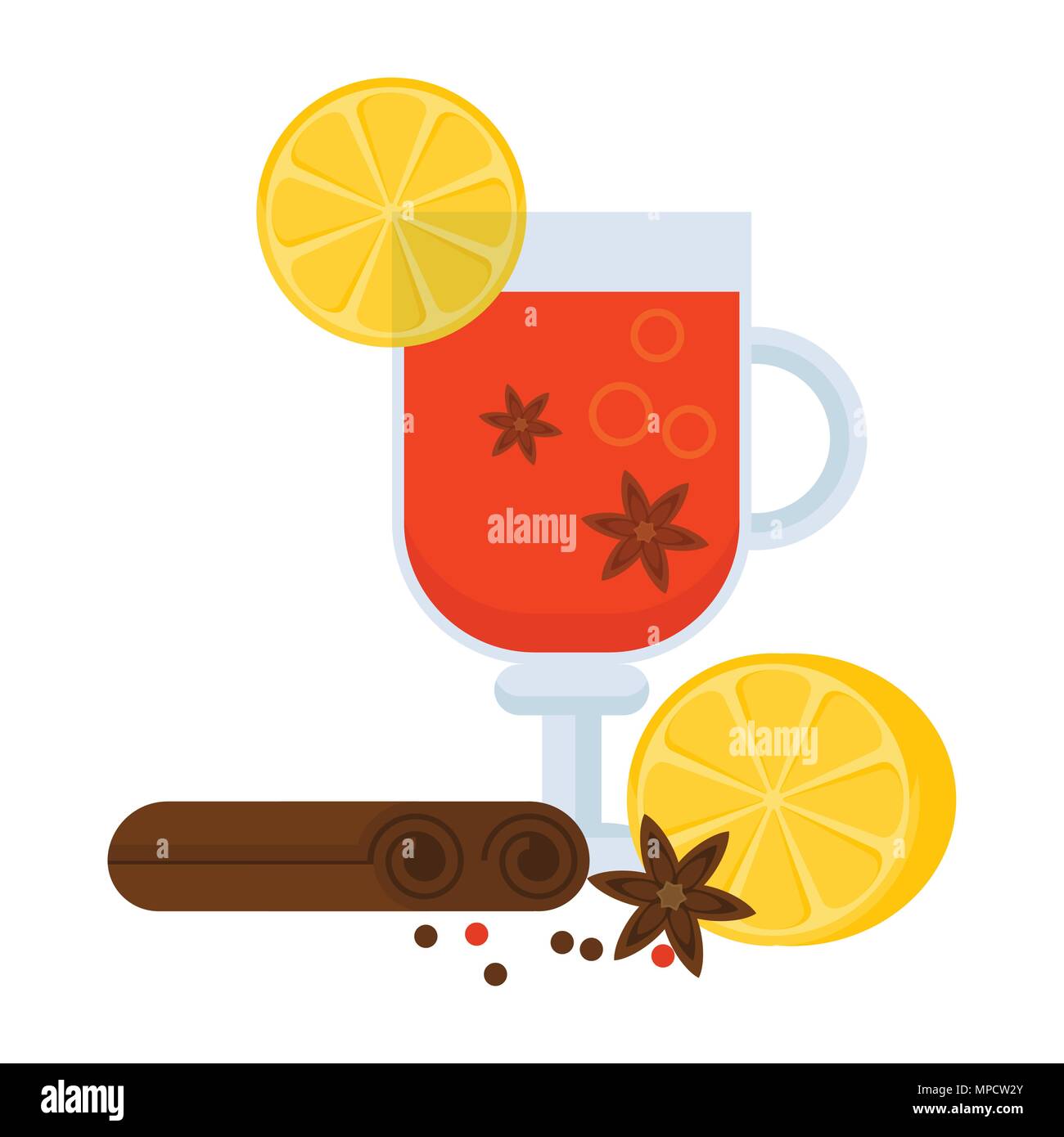 Glass apple mulled drink Stock Vector Images - Alamy
