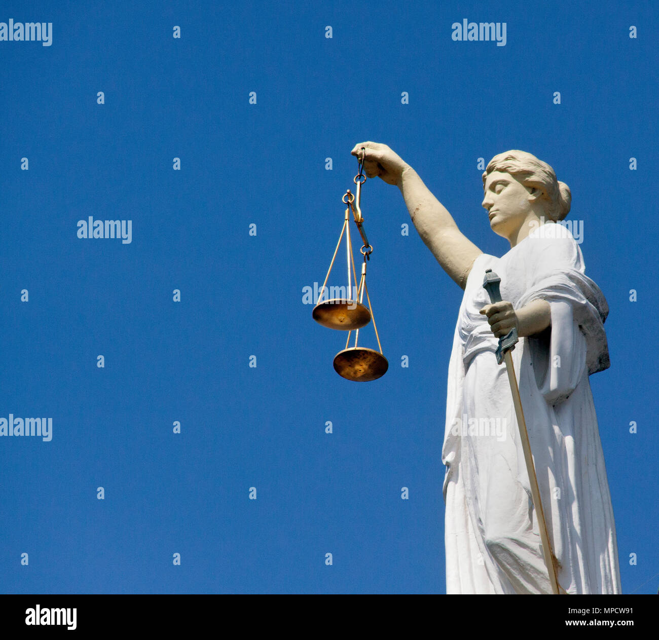 Rotterdam , Netherlands-august 13, 2015: Lady Justice the ...