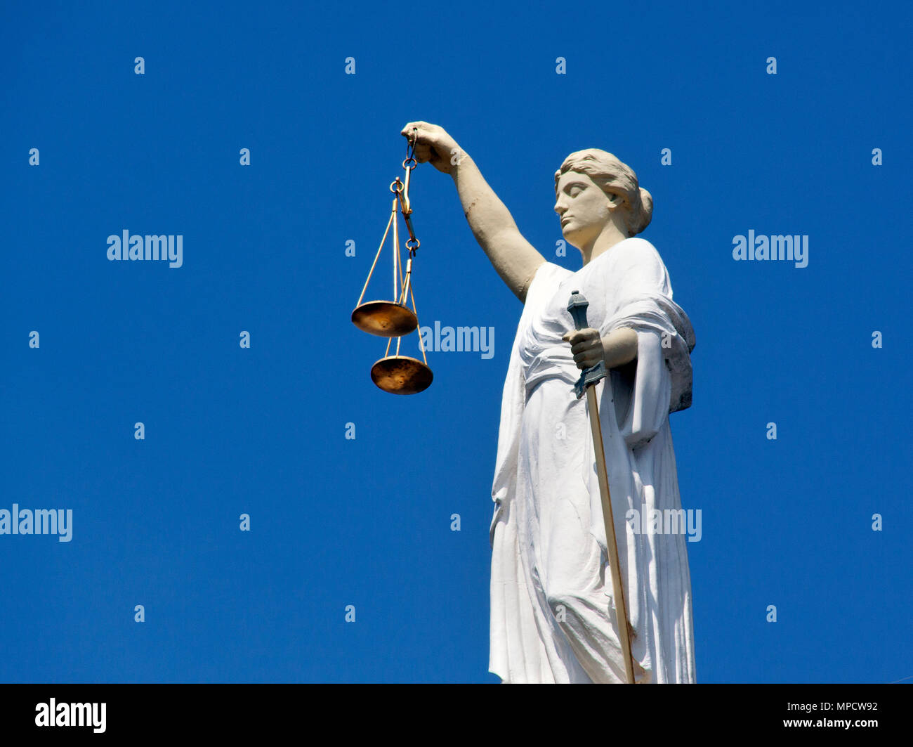 Rotterdam , Netherlands-august 13, 2015: Lady Justice the ...