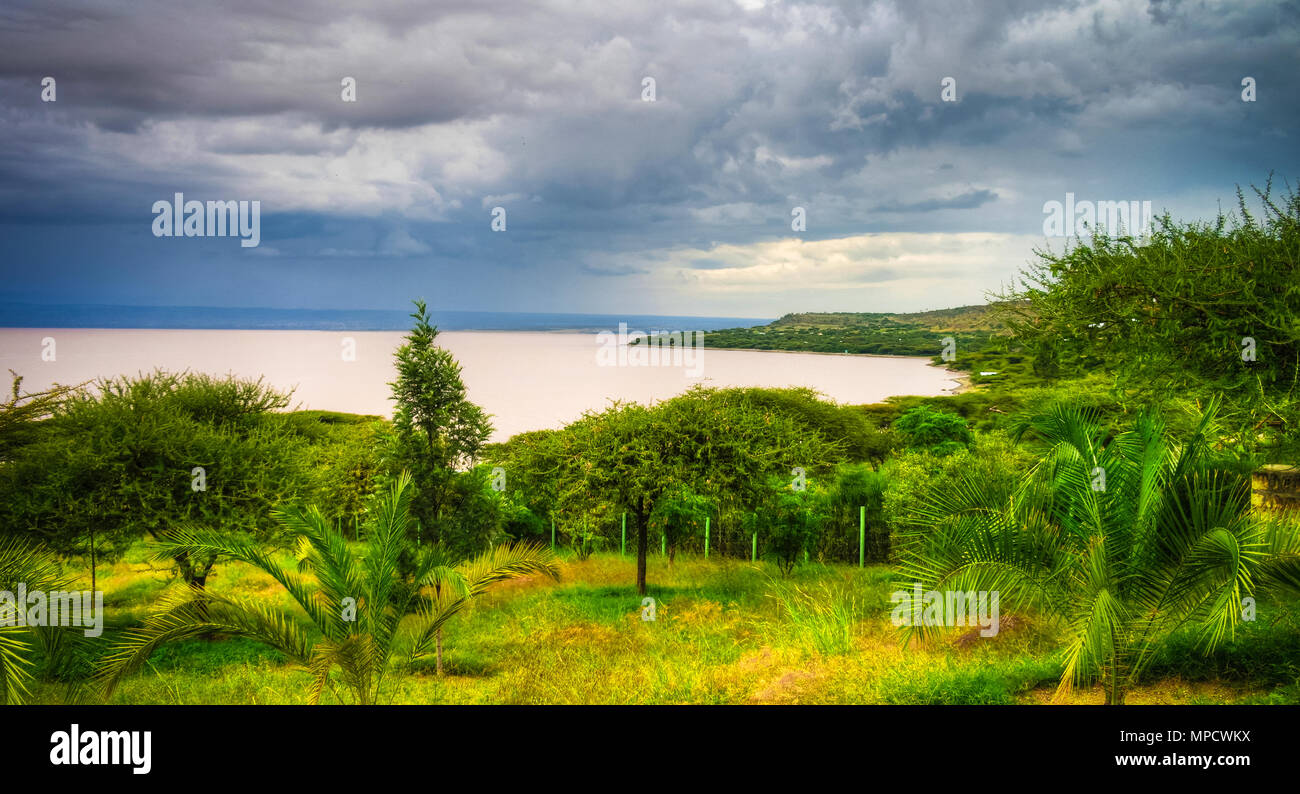 Landscape of Langano lake coastline at Oromia, Ethiopia Stock Photo - Alamy