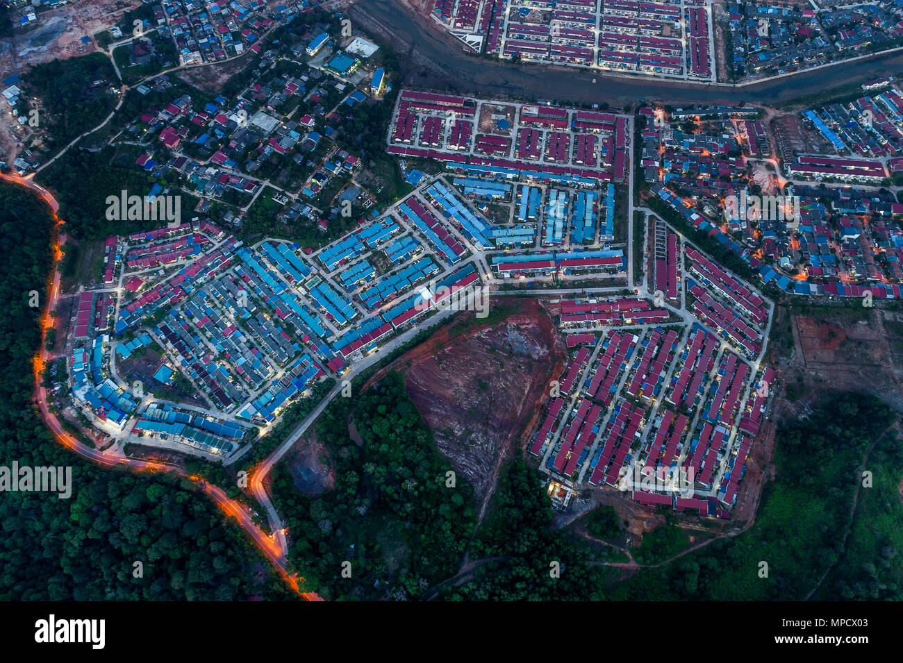 Aerial view of Batam rural houses, Indonesia Stock Photo - Alamy