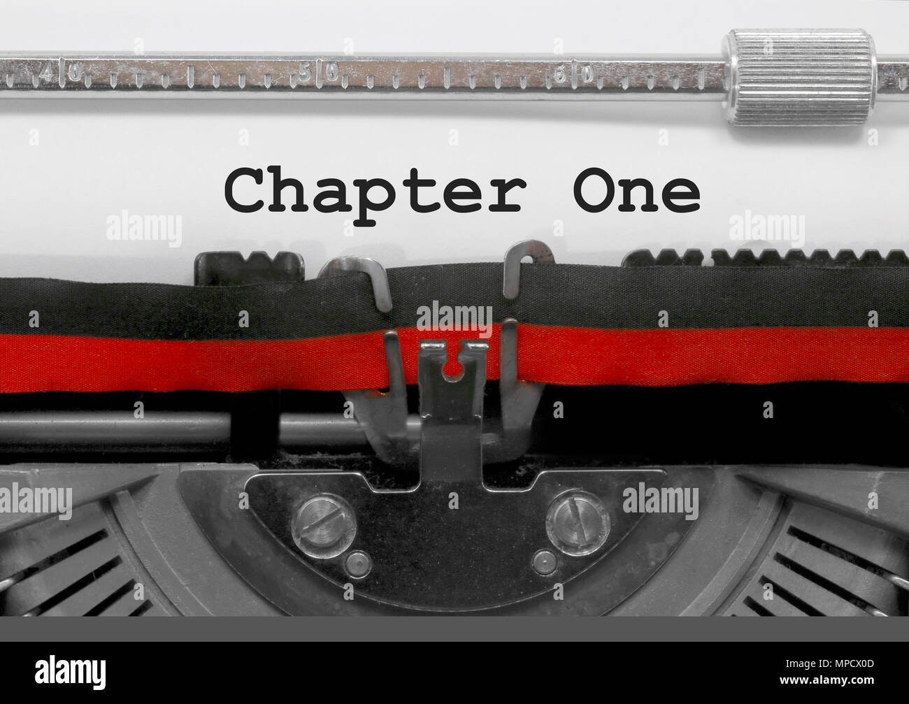 Chapter typing in vintage typewriter hi-res stock photography and ...